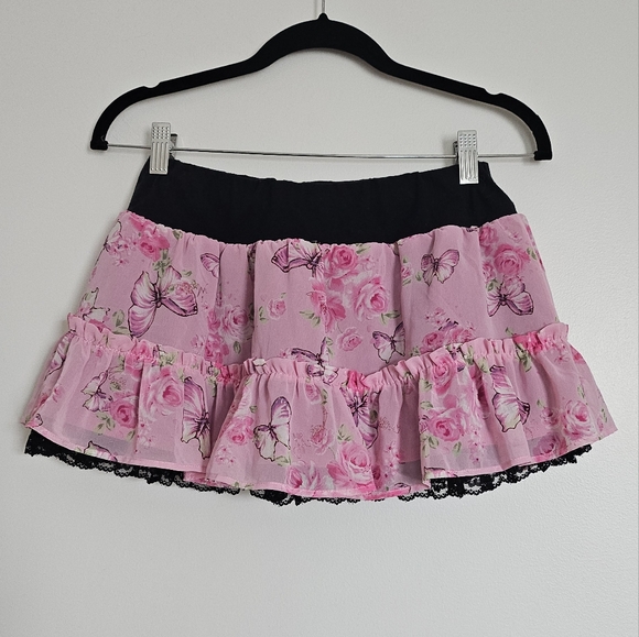 ma*rs | Skirts | Mars Agejo Gyaru Pink Butterfly Ruffle Mini Skirt ...